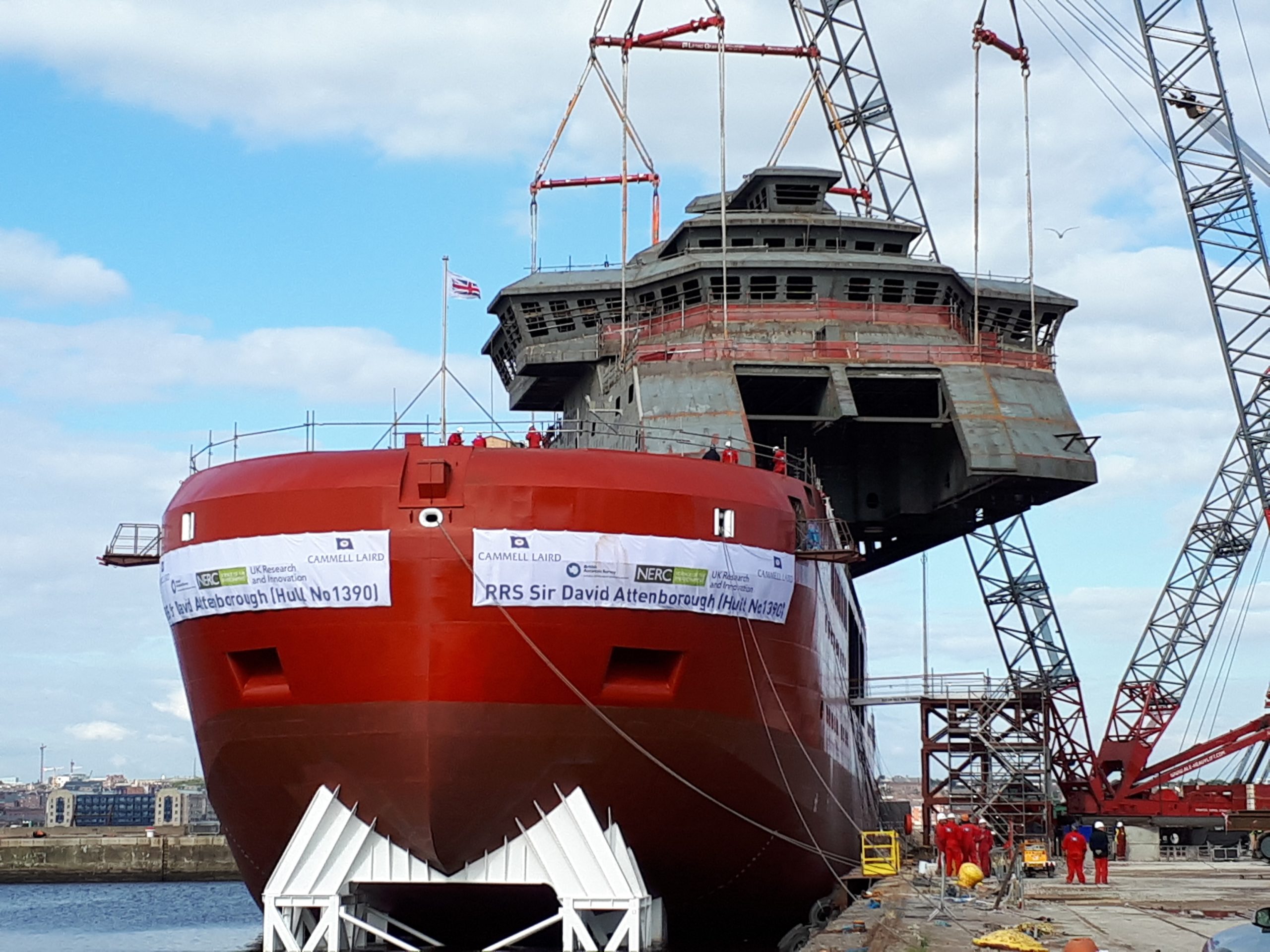Update – new polar ship superstructure lifted onto hull - British ...
