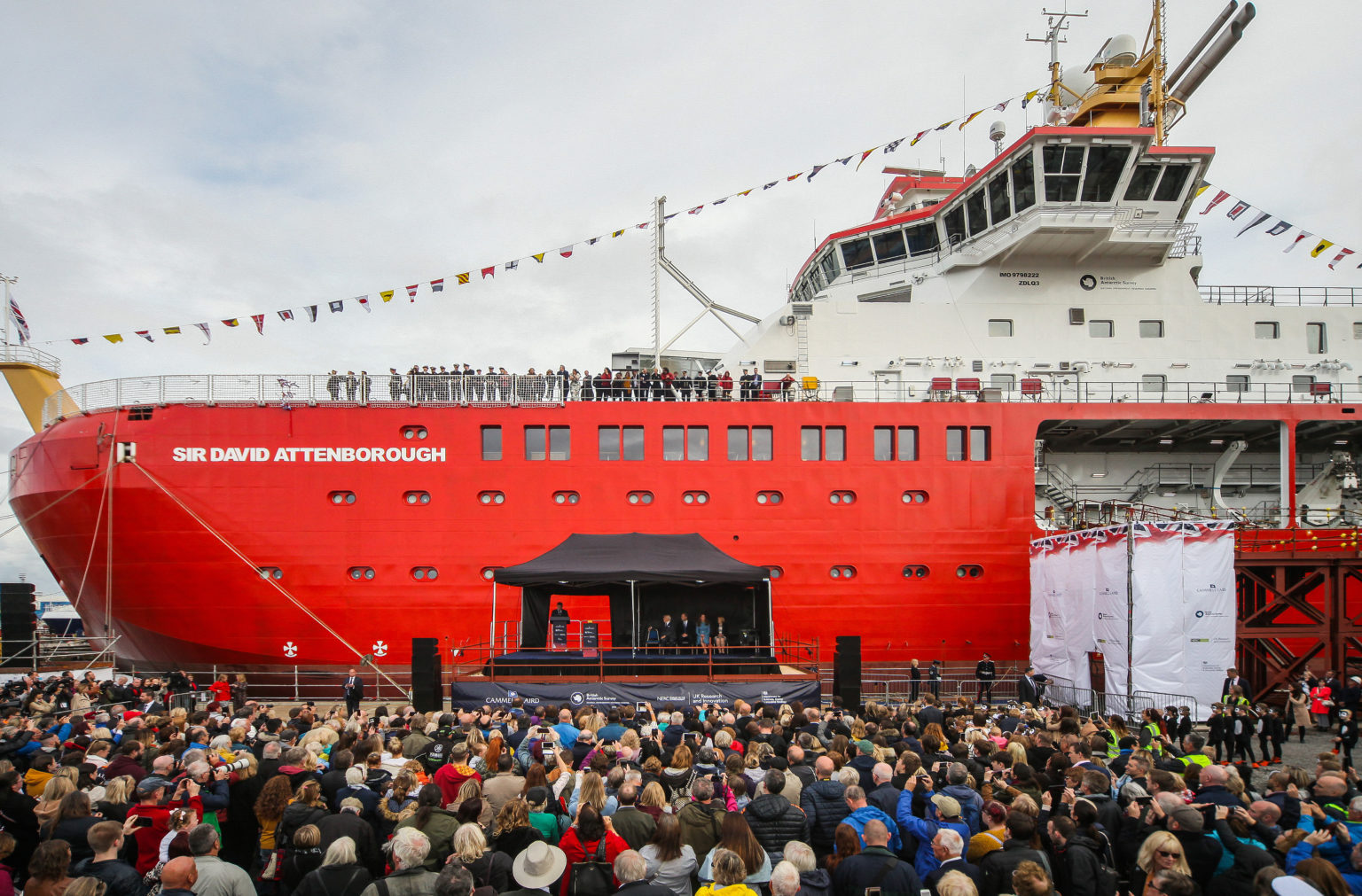 RRS Sir David Attenborough departs Cammell Laird for technical sea ...